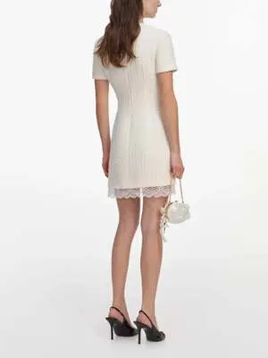 SELF-PORTRAIT Boucle Lace Trim Mini Dress - Multicolor