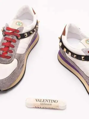 Valentino Garavani Stud Up Trainer With Butterfly Embroidery