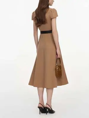 SELF-PORTRAIT Twill Belted Midi Dress