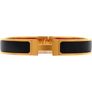 Hermès Clic Hh Bracelet Enamel Narrow - Black