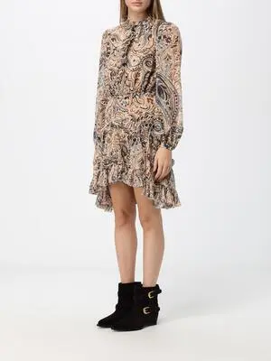 Etro Paisley Print Crêpe Mini Dress With Decorative Rouches