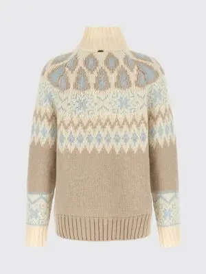 Herno Wool Blend Roll-neck Jumper With Abstract Jacquard Pattern - Milk