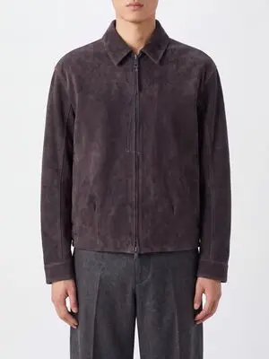 GIORGIO BRATO Calfskin Leather Shirt-style Jacket With Zip Closure