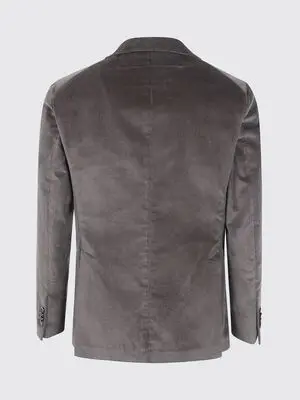 Tagliatore Single-breasted Cotton Velvet Blazer With Patch Pockets - Brown