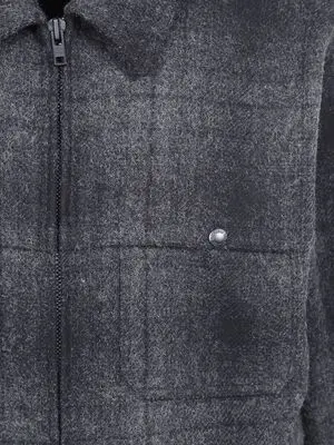 Filson Tartan Pattern Wool Blend Shirt Jacket With Zip Closure
