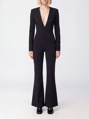 ANIYE BY Elegant Crêpe Jumpsuit With V-neck And Long Sleeves - Black