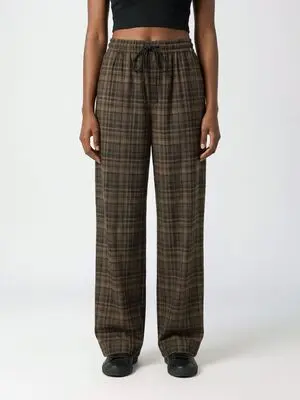 ANIYE BY Check Palazzo Trousers In Viscose Blend With Drawstring - Brown