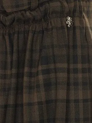 ANIYE BY Check Palazzo Trousers In Viscose Blend With Drawstring
