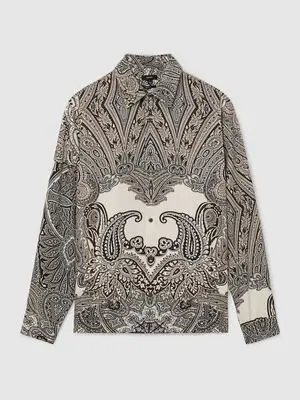 REISS Lafont Paisley-print Long-sleeve Shirt Regular-fit