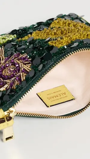 ALEMAIS Rosette Beaded Clutch