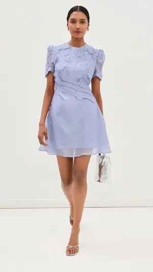 LEO LIN Elyse Petal Short Sleeve Mini Dress