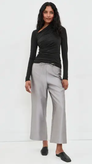 Enza Costa Lurex Jersey Slash Top