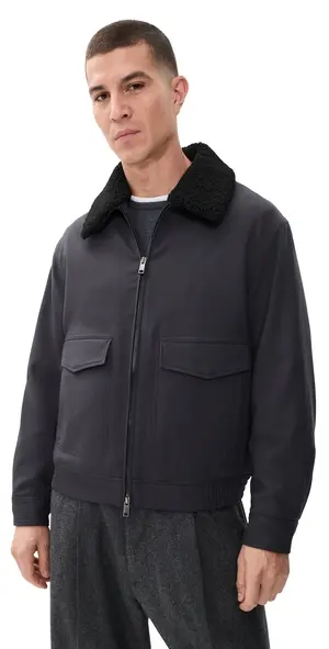 Theory Zip Aviator Jacket - Phantom Grey