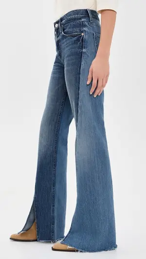MOTHER Bookie Slit Twist Heel Fray Jeans