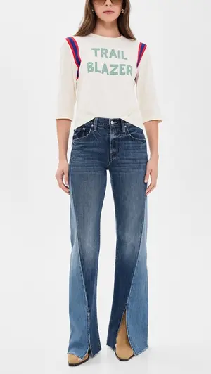 MOTHER Bookie Slit Twist Heel Fray Jeans