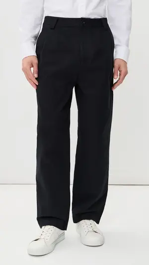 AARON LEVINE Double Pleated Workwear Pants