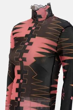 Emilio Pucci Stampa Valdimontone Tulle Top