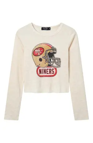 Junk Food San Francisco 49ers Crop Thermal T-shirt - Birch