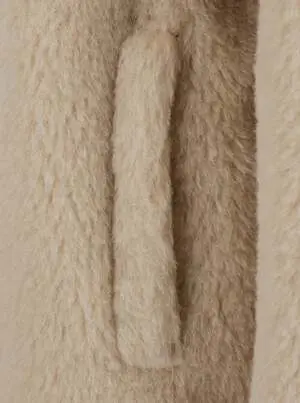 Max Mara Spadino' Beige Coat With Fixed Hood And Zip Closure In Alpaca And Wool Blend For - Multicolor