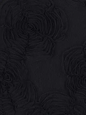 ROTATE BY BIRGER CHRISTENSEN Flower Mesh Ls Mini Dress With Polyester Details And Black Color For
