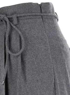Max Mara Alibi' Grey Pants With Hidden Side Zip Closure In Stretch Cashmere For - Multicolor
