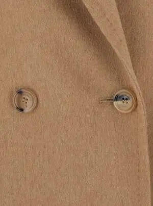 Max Mara Olimpia' Beige Double-breasted Jacket With Peak Revers In Wool For