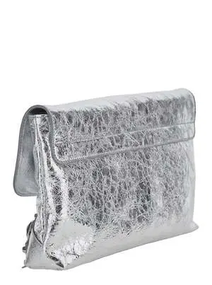 Balenciaga Le City Clutch Metallized Arena Lamb