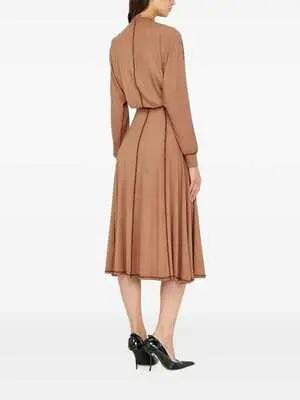 DIESEL® Ribbed Jersey Midi Dress With Batwing Sleeves