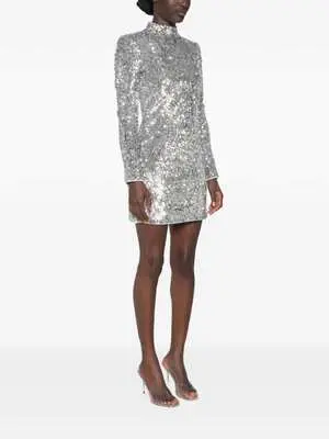 Balmain Sequin-embellished High-neck Mini Dress