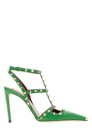 Valentino Garavani Grass Leather Rockstud Pumps
