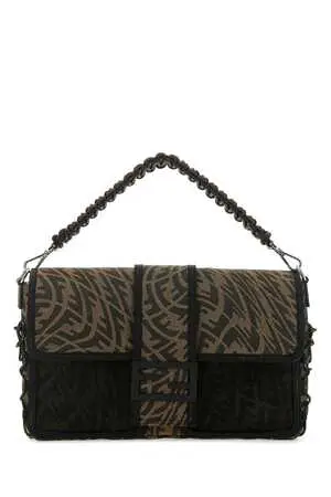 Fendi Embroidered Fabric Large Baguette Handbag - Multicolor
