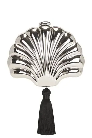 SIMONMILLER Metal Concha Clutch In Metallic - Silver