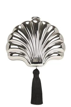 SIMONMILLER Metal Concha Clutch In Metallic