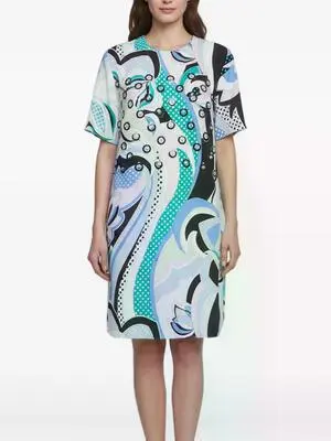 Emilio Pucci Graphic-print Midi Dress - Blue