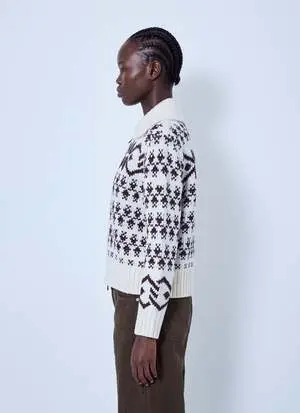 Moncler Fair Isle Zip Cardigan