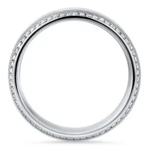 BLISS DIAMOND 1ct Diamond 7mm Brushed Beveled Wedding Ring Comfort Fit Band