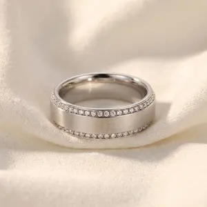 BLISS DIAMOND 1ct Diamond 7mm Brushed Beveled Wedding Ring Comfort Fit Band