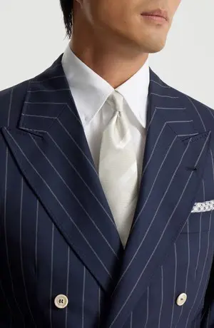 Brunello Cucinelli Silk Diagonal Tie With Regimental Stripe