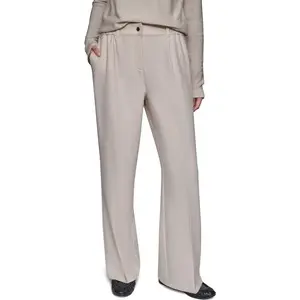 Dkny Pleated Wide Leg Pants - Birch