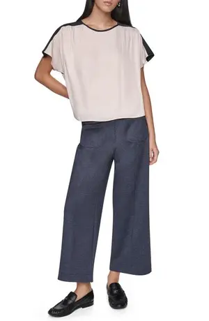 Dkny Colorblock Satin Top