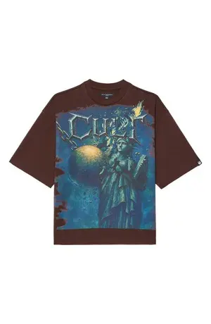 CULT OF INDIVIDUALITY Boxy Oversized Cotton T-shirt - Pinecone