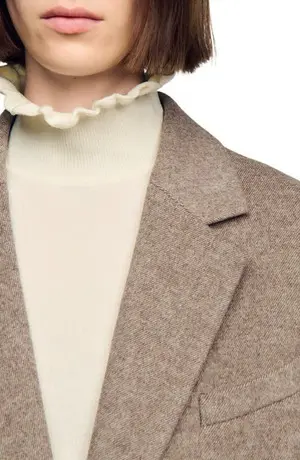 Sandro Long Double-faced Wool Coat