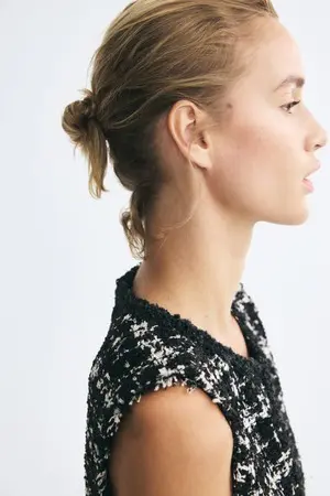 H&M Bouclé-knit Keyhole Dress