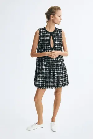 H&M Bouclé-knit Keyhole Dress