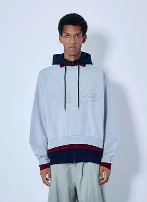 Balenciaga Layered Hoodie With Embroidered Logo