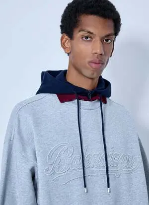 Balenciaga Layered Hoodie With Embroidered Logo