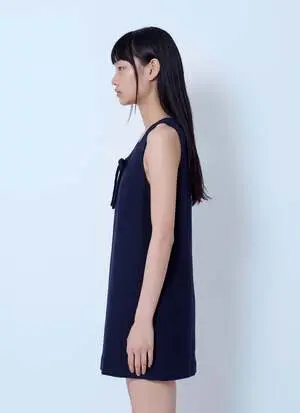 Miu Miu Sleeveless Mini Dress With Bow Detail
