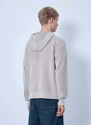 Stone Island Ribbed Knit Hoodie