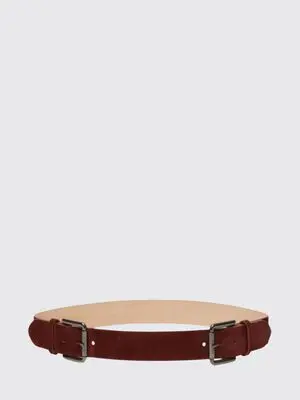 Max Mara Adjustable Suede Leather Belt With Double Buckle - Multicolor