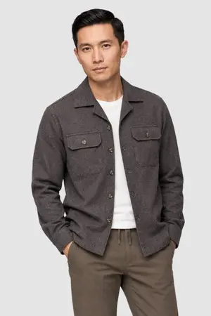 GARNET Regular-fit Camp Collar Overshirt Jacket